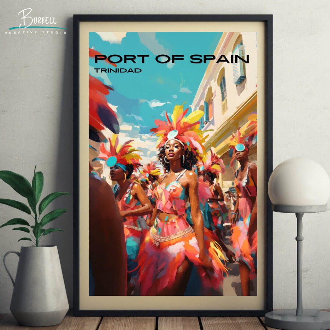 Port of Spain Trinidad Carnival Travel Poster & Wall Art Poster Print ...
