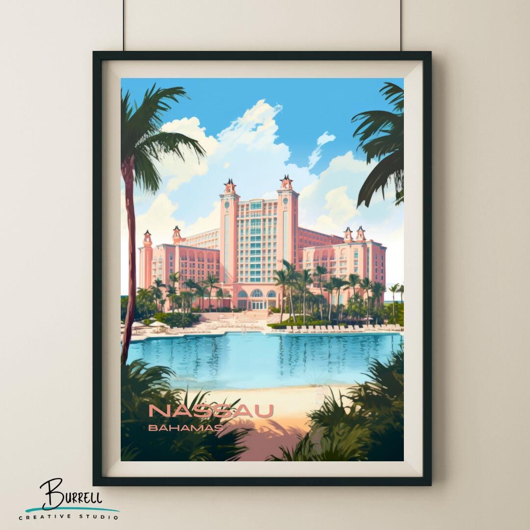Nassau Bahamas Atlantis Paradise Island Resort Travel Poster & Wall Art ...
