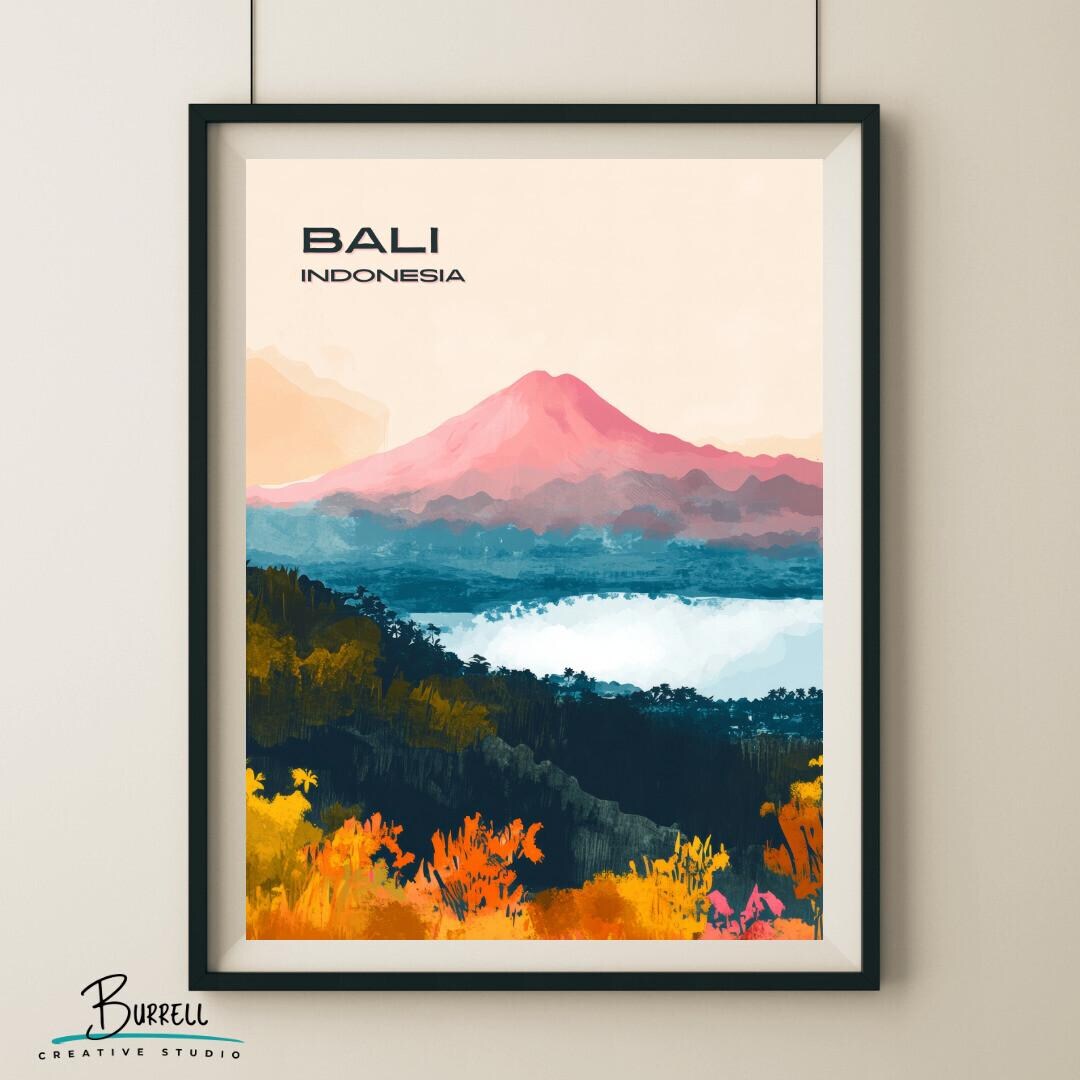 Kintamani Bali Mount Batur Travel Poster & Wall Art Poster Print - Etsy