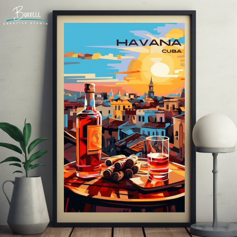 Havana Rum and Cigars Wall Art Poster Print Havana La Habana Travel ...
