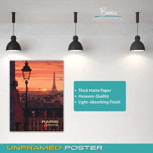 Paris France Eiffel Tower Travel Poster & Wall Art Poster Print - Etsy