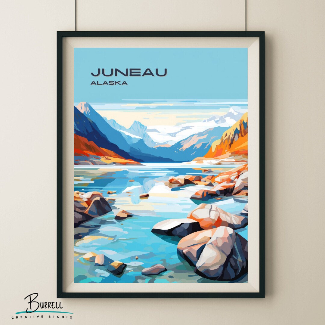 Juneau Alaska Landscape Travel Poster & Wall Art Poster Print - Etsy