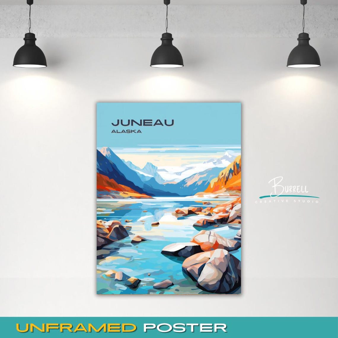 Juneau Alaska Landscape Travel Poster & Wall Art Poster Print - Etsy