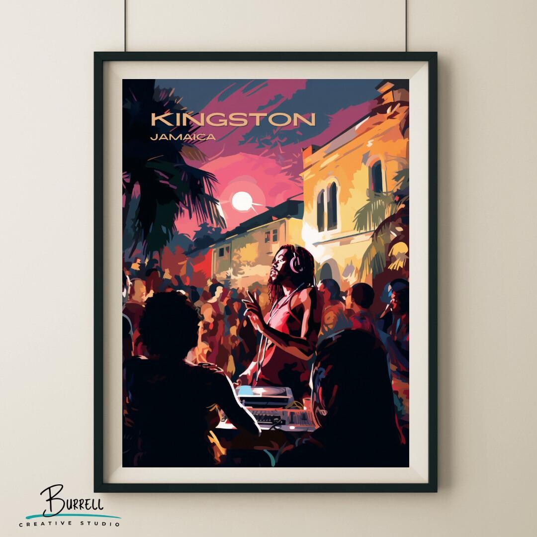 Kingston Jamaica Street Party Travel Poster & Wall Art Poster Print - Etsy