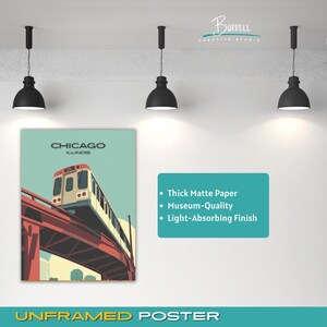 Chicago Illinois CTA Railway Travel Poster & Wall Art Poster Print - Etsy