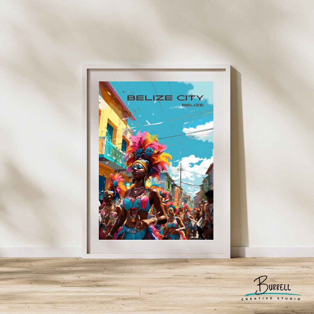 Belize City Carnival Wall Art Poster Print Belize City Belize District ...