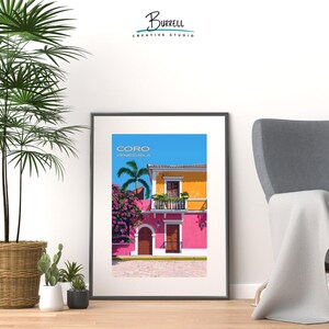 Coro Venezuela Colonial Architecture Travel Poster & Wall Art Poster ...