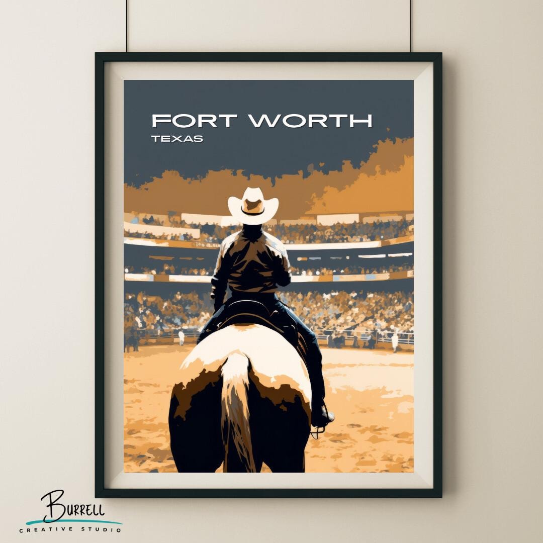 Fort Worth Texas Livestock and Rodeo Show Travel Poster & Wall Art ...