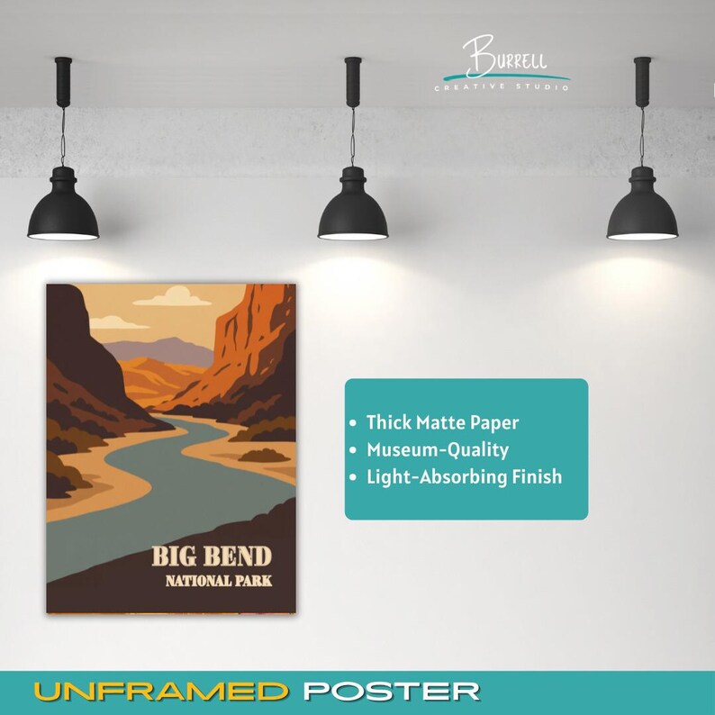 Big Bend National Park Texas River View Travel Poster & Wall Art Poster ...