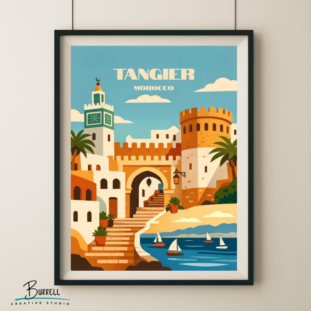 Tangier Morocco Kasbah Travel Poster & Wall Art Poster Print - Etsy