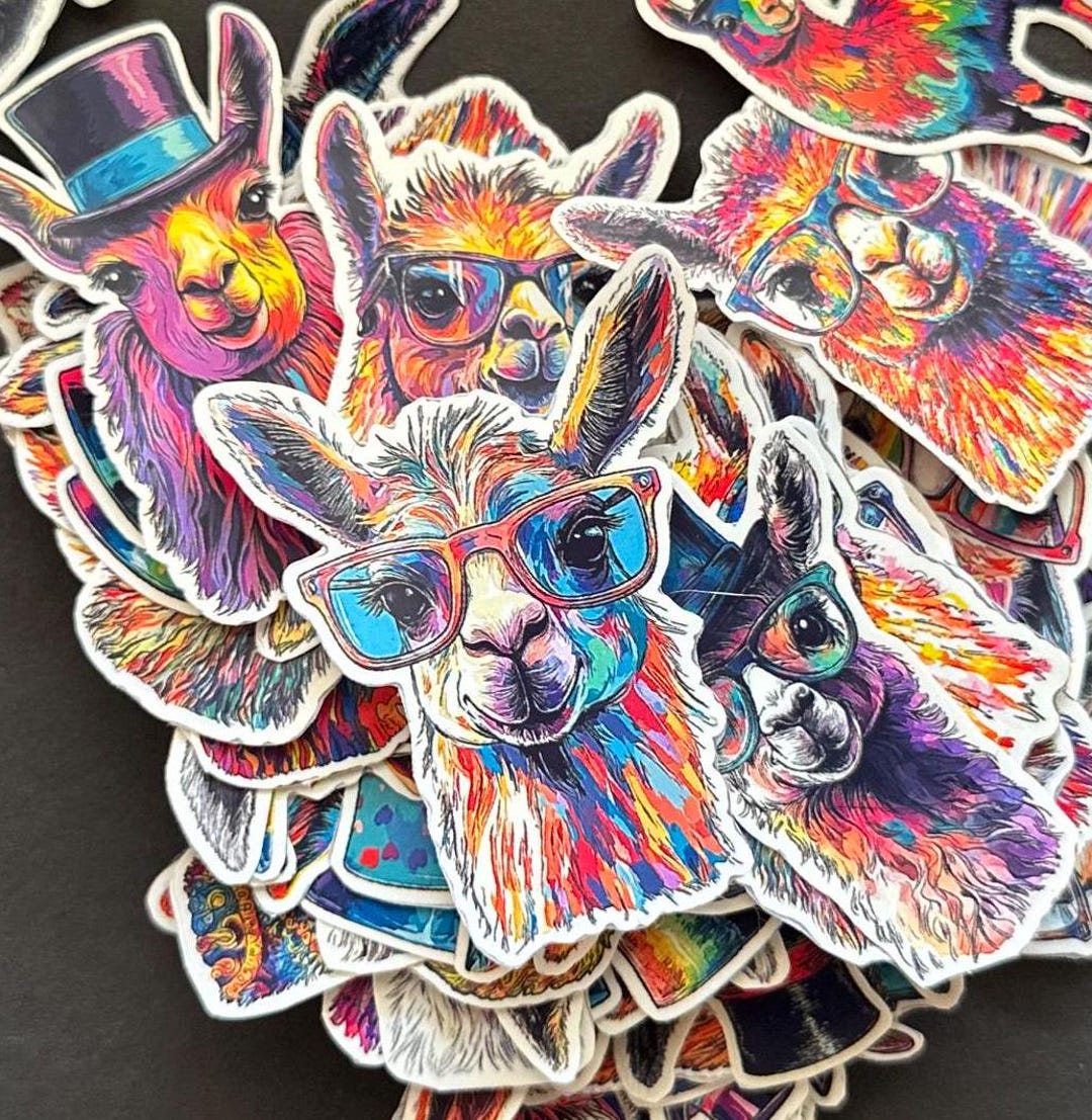 Cute Llama Sticker Pack | 45 Llama-themed Stickers | Decals | Teacher ...
