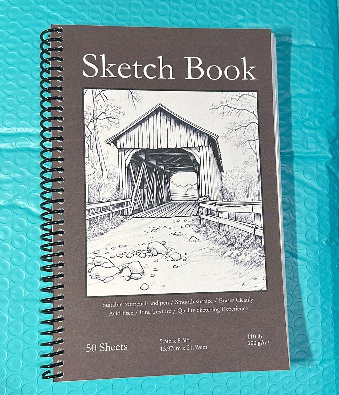 Sketchbook 5.5x8.5in, 50 Sheets, Spiral Bound, Perfect for Artists of ...