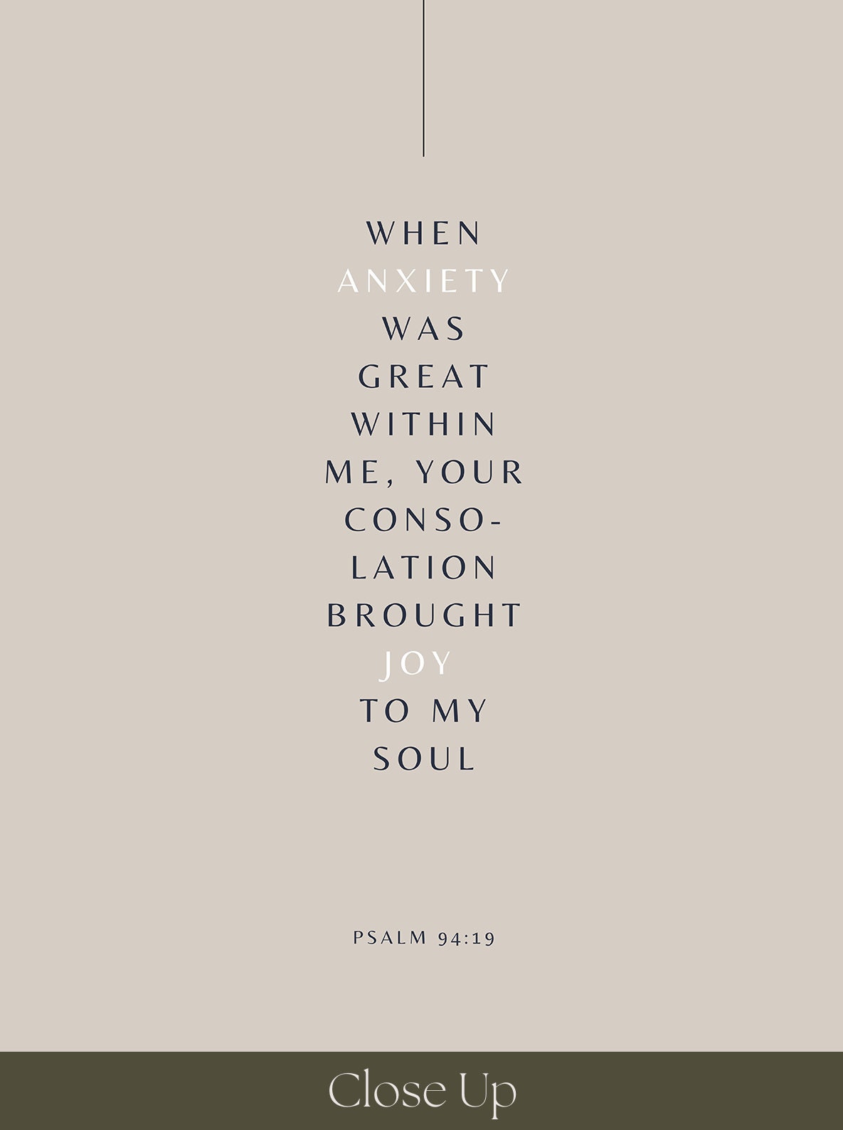 Psalm 94:19 - Minimalist Modern Christian Wall Art Featuring the ...