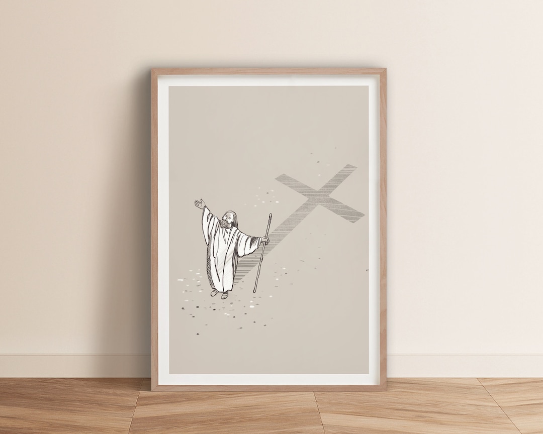 The Worship: Minimalist Modern Christian Wall Art, Hand-drawn Bible Art ...