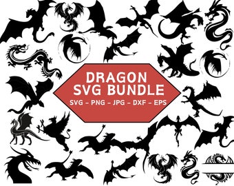 Dragon Svg Bundle, Dragon Svg, Dragon Cut File, Dragons Head, Dragon ...