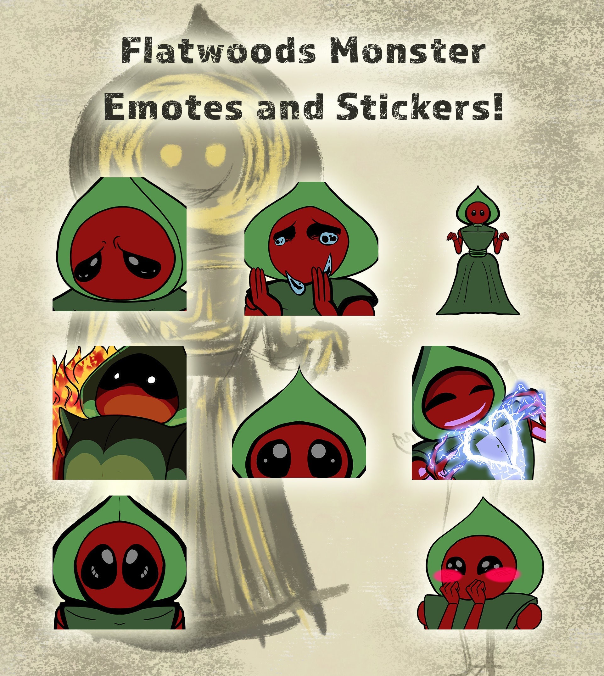 FLATWOODS MONSTER EMOTES Goth Cryptid Alien Emotes for Discord Youtube ...