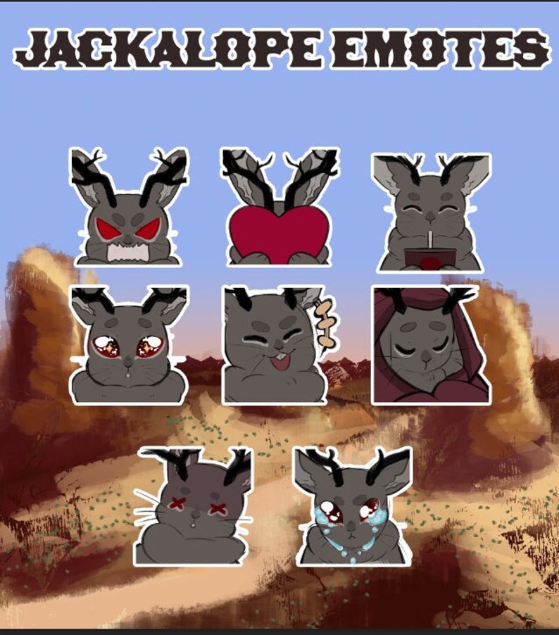 Jackalope Rabbit Dessert Emotes for Discord Twitch Youtube Emotes ...