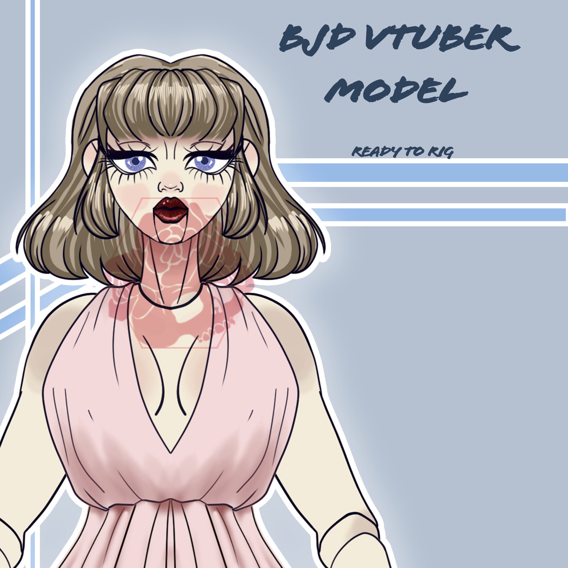 Vtuber Ready to Rig Ball Joint Doll BDJ Ball Joint Doll Marionette Puppet Twitch, Youtube ...