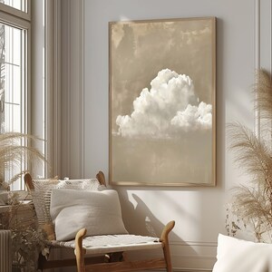 Cloud | Neutral Wall Art, Warm Earth Tone Sky Art Print, Farmhouse ...