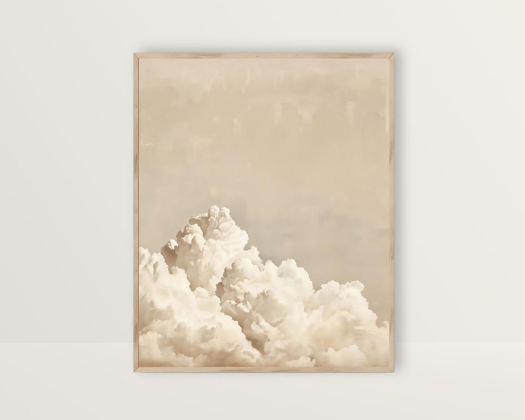 Cloud | Neutral Wall Art, Beige Sky Art Print, Warm Earth Tone ...