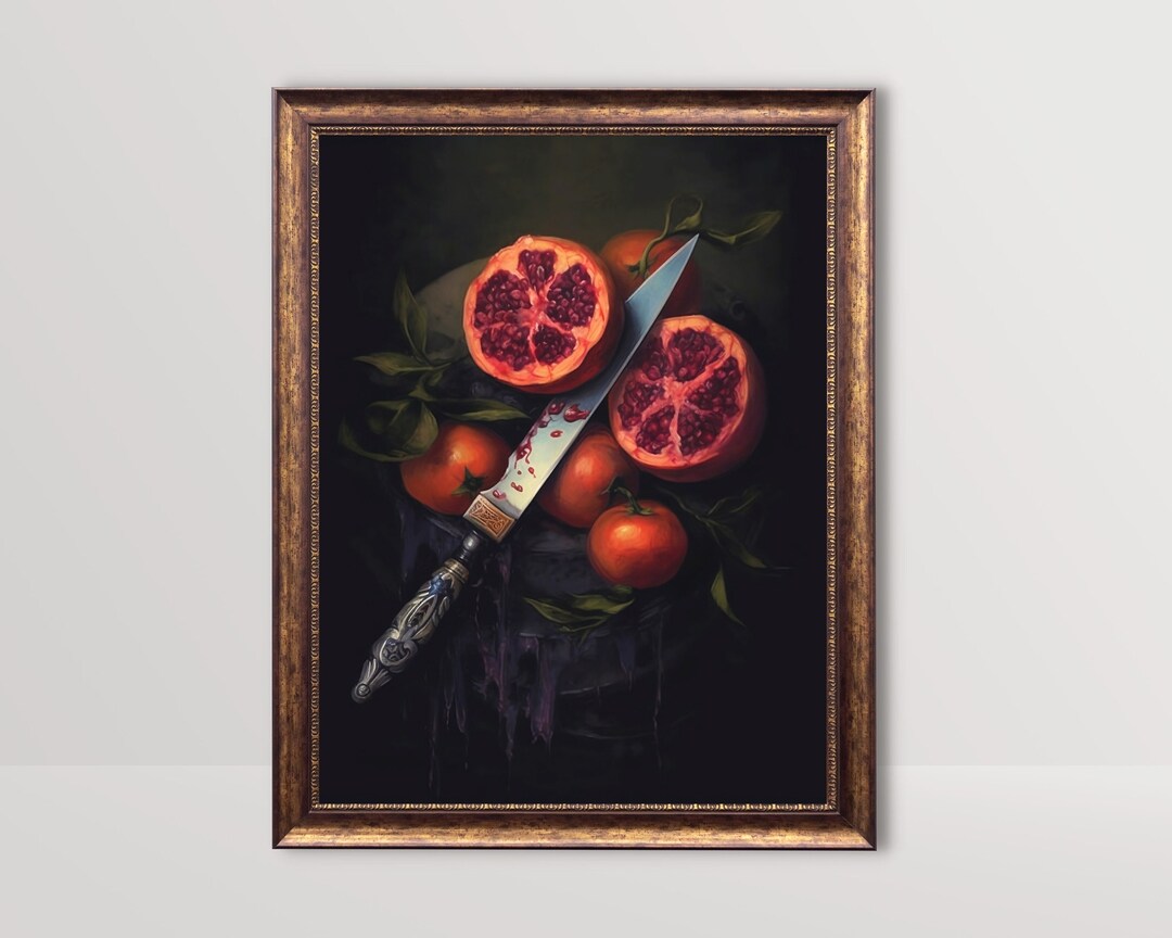 Dagger Sword and Pomegranate | Gothic Home Decor, Dark Botanical ...