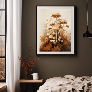 Botanical Mushrooms | Cottagecore Print, Boho Autumn Fall Decor, Moody ...