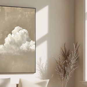 Cloud | Neutral Wall Art, Warm Earth Tone Sky Art Print, Farmhouse ...