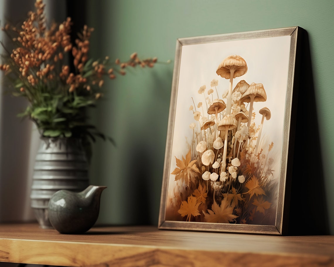 Botanical Mushrooms | Cottagecore Print, Boho Autumn Fall Decor, Moody ...