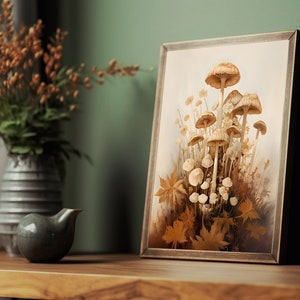 Botanical Mushrooms | Cottagecore Print, Boho Autumn Fall Decor, Moody ...