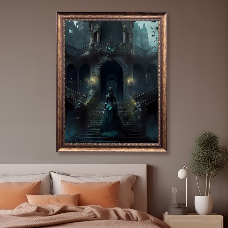 Gothic Lady | Goth Wall Art, Occult Art Print, Dark Oil Painting ...