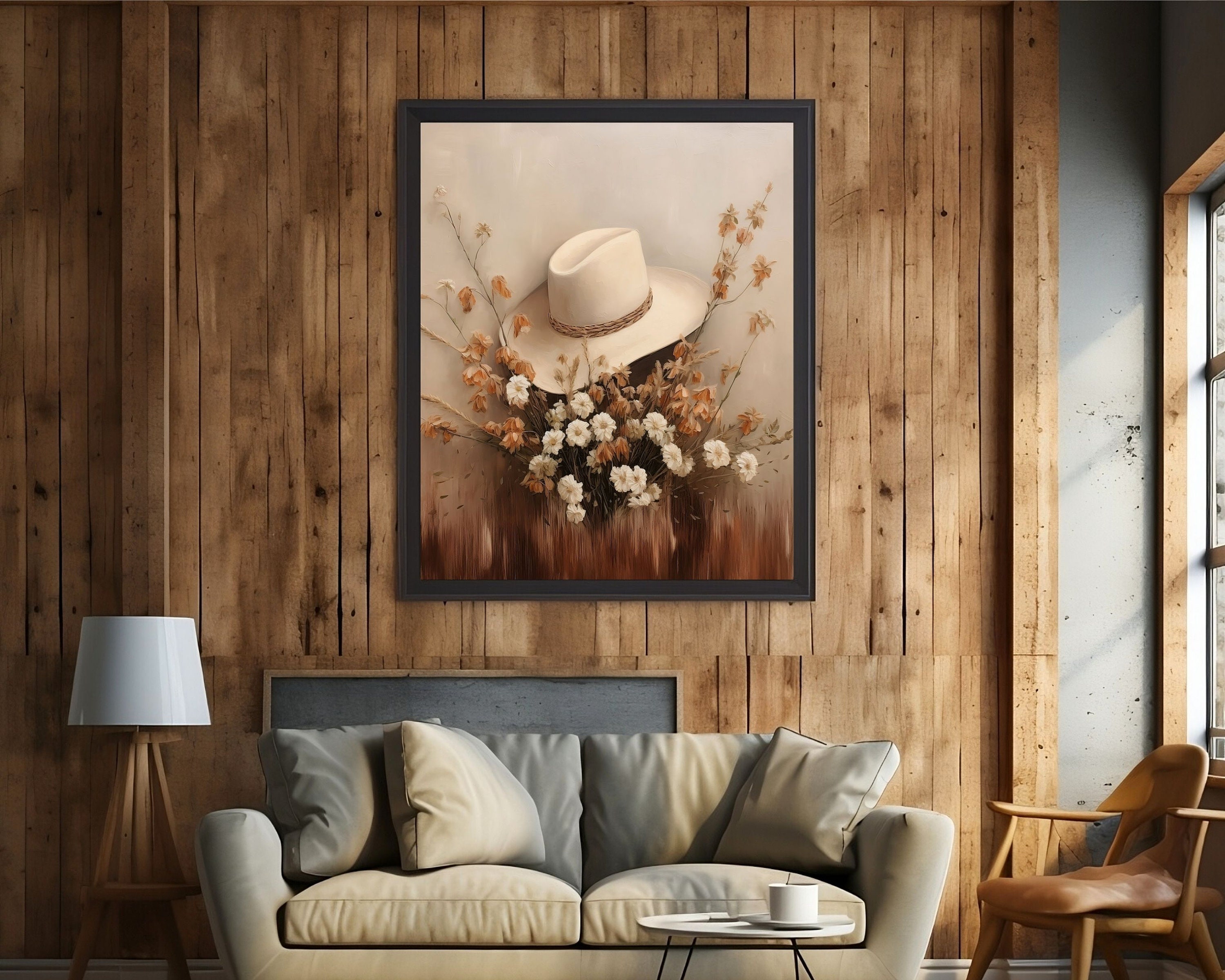 Vintage Cowgirl Hat Neutral Western Wall Art Boho - Etsy