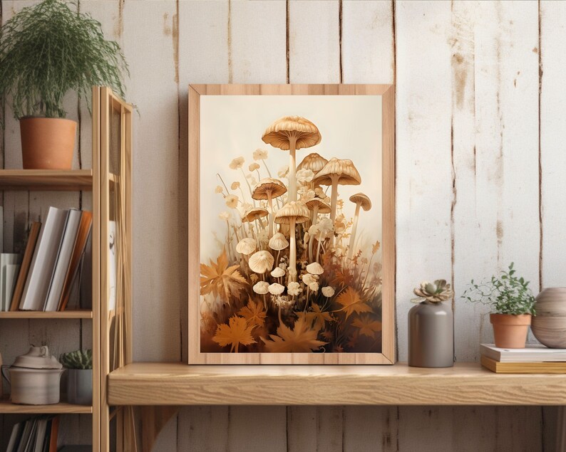 Botanical Mushrooms | Cottagecore Print, Boho Autumn Fall Decor, Moody ...