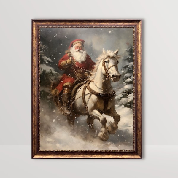 Santa With a Horse - Etsy
