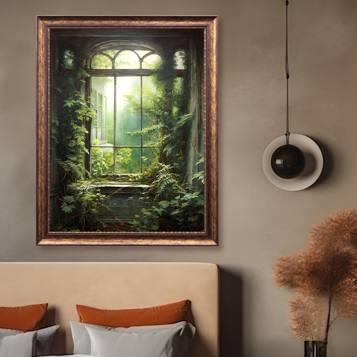 Overgrown Vintage Window Oil Painting Printable Botanical - Etsy