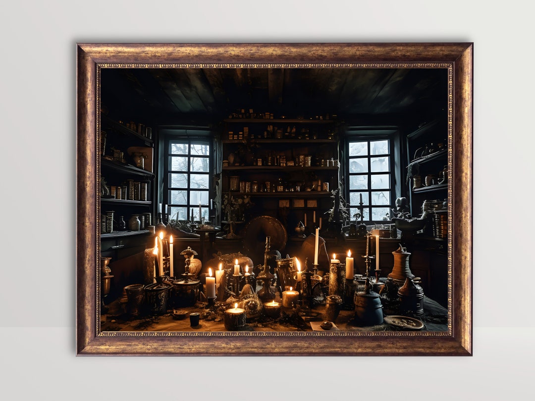 The Witch's House | Witchy Academia Print, Dark Cottagecore Aesthetic ...