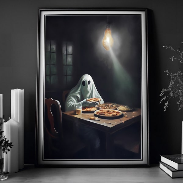 Ghost Eating Print - Etsy
