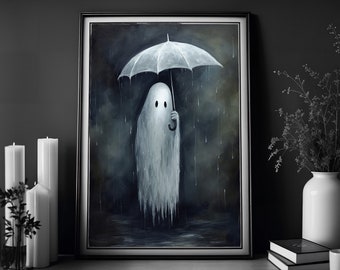 Ghost in the Rain, Vintage Poster, Art Poster Print, Dark Academia ...