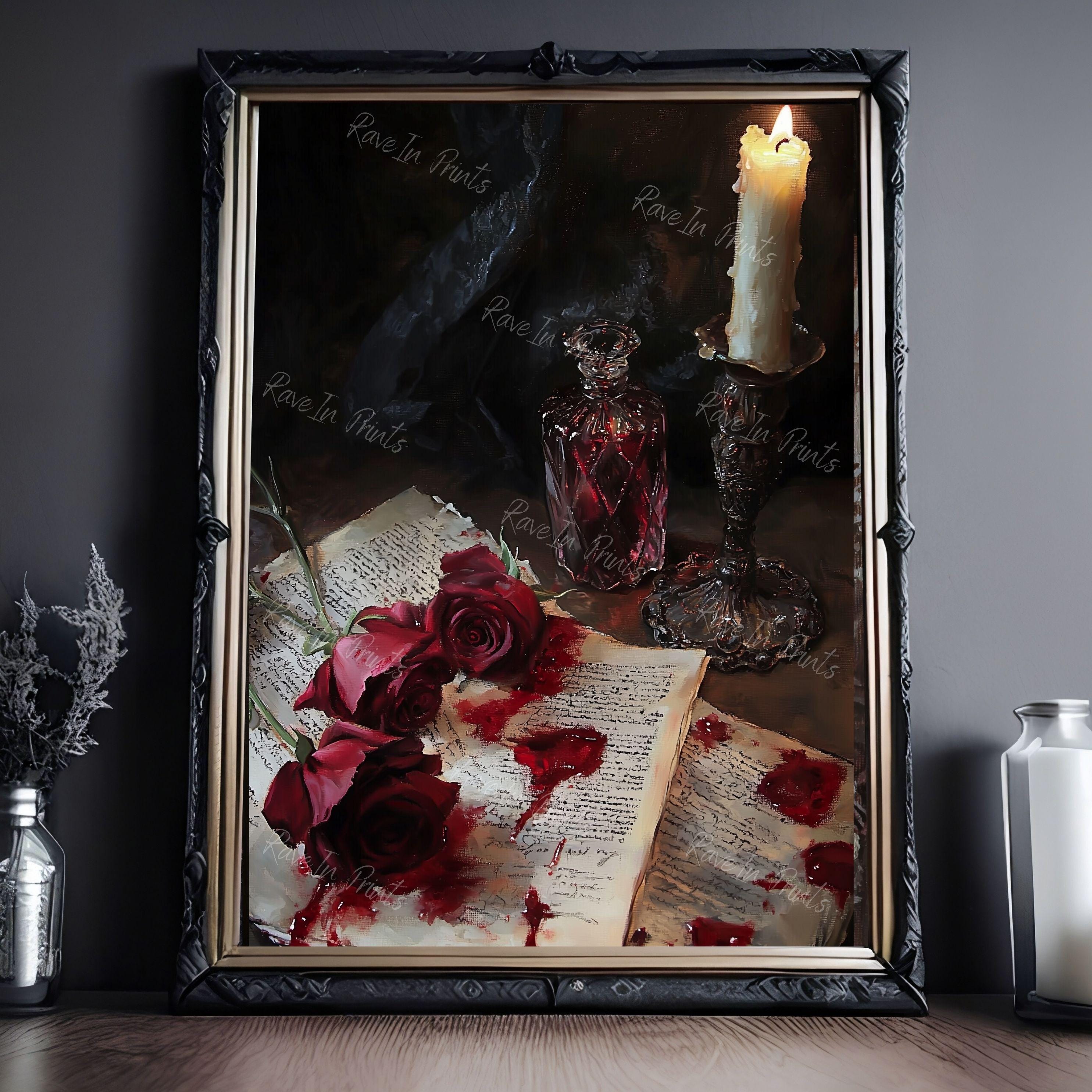 A Dark Valentine, Vampire Aesthetic, Romantic Gothic Home Decor, Poster ...