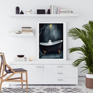 Ghost in the Bath Tub, Bubble Bath Ghost, Vintage Poster, Art Poster ...