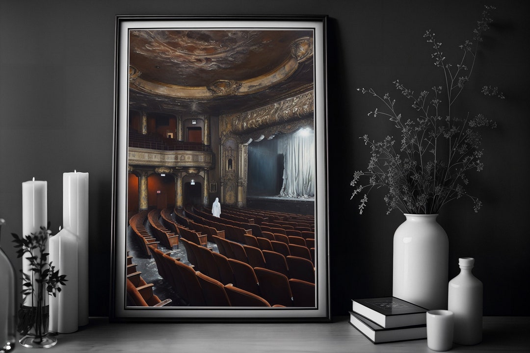 Ghost in the Theater, Reading Lover Gift, Vintage Poster, Art Poster ...