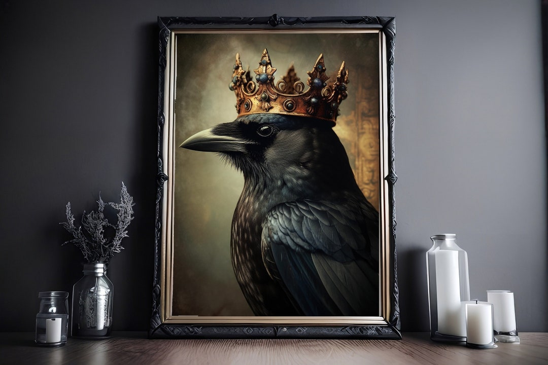 King Crow Print, Vintage Poster, Art Poster Print, Dark Academia ...