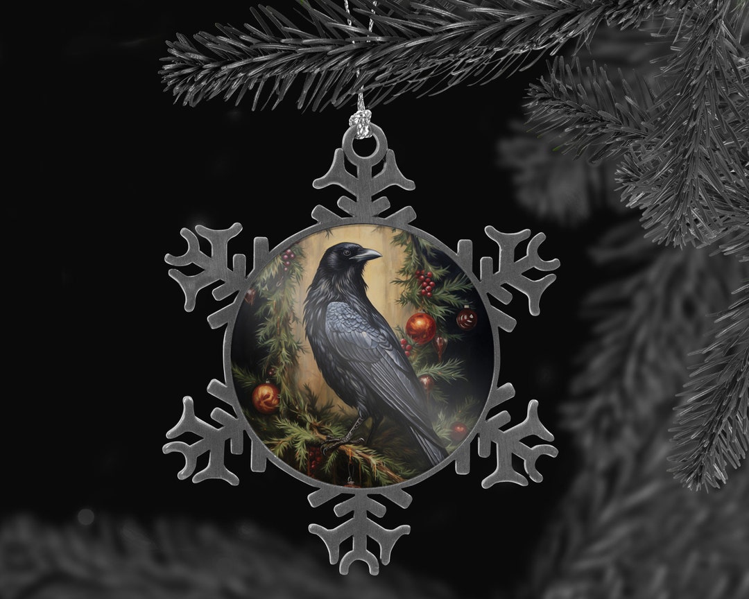 Gothic Raven Christmas Ornament, Vintage Christmas Decor, Gothic ...