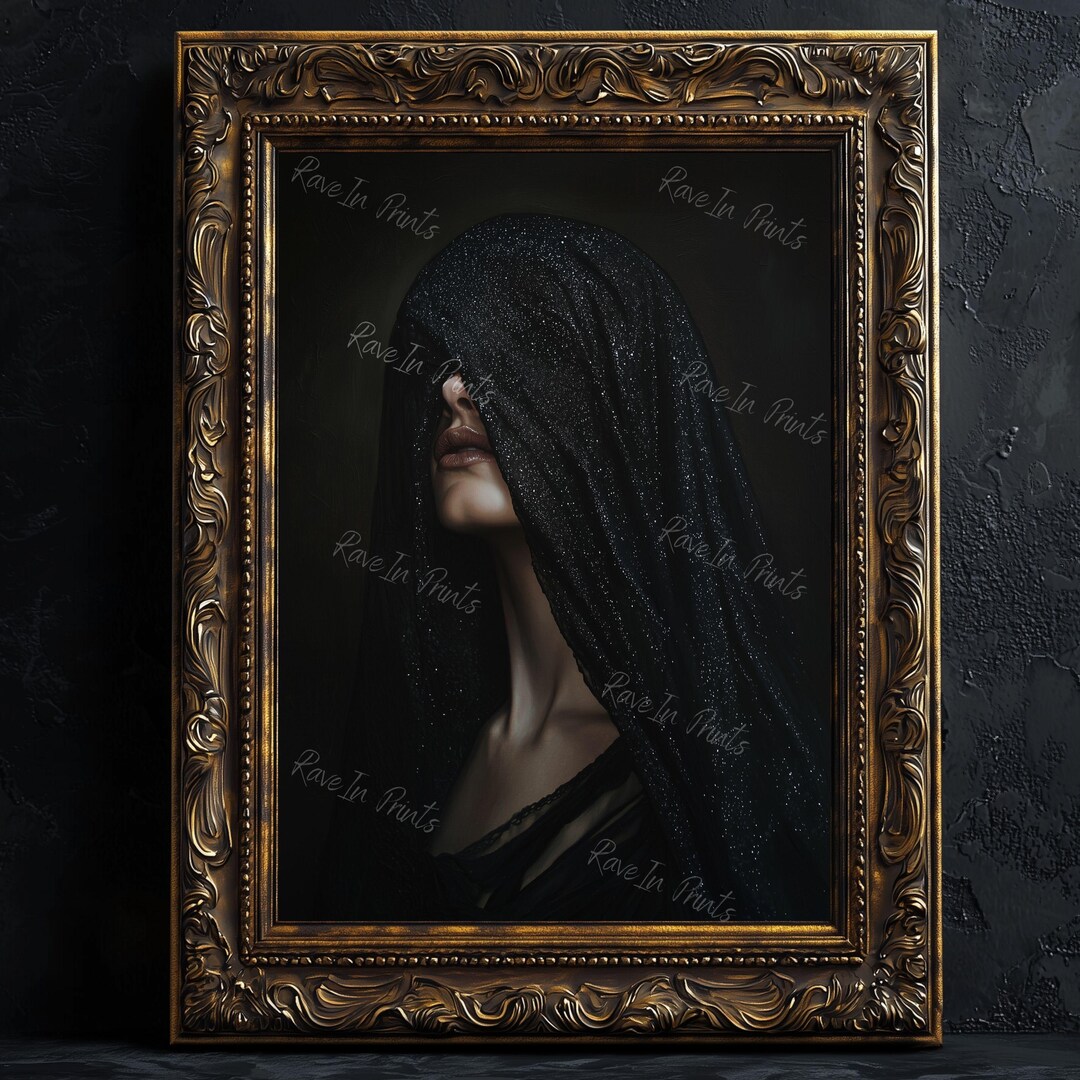 Lady in the Veil, Victorian Lady Art Print, Gothic Home Decor Print ...