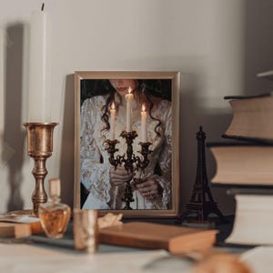 The Candelabra, Vampire Aesthetic, Victorian Lady Art Print, Gothic ...