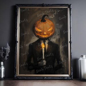 Jack Holding A Candle, Jack O Lantern Print, Halloween Print, Vintage ...