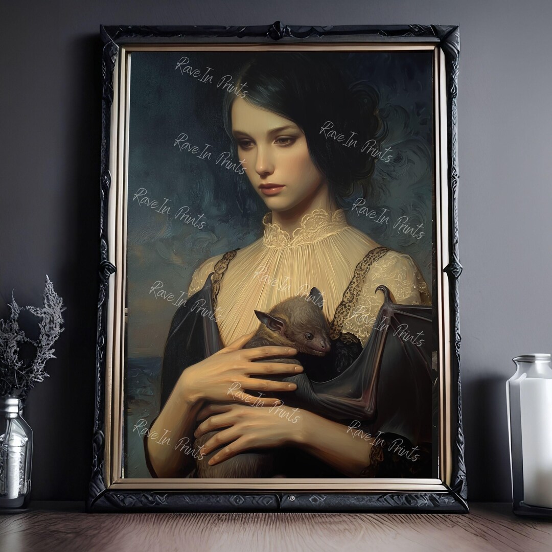 Mother of Bats, Victorian Lady Art Print, Gothic Home Decor, Vintage ...