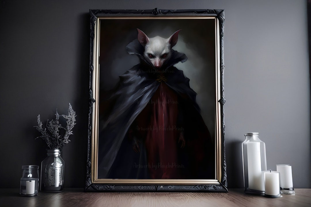 Vampire Bat Painting, Vintage Poster, Art Poster Print, Dark Academia ...