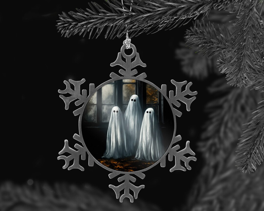 Family of Ghosts Christmas Ornament, Vintage Christmas Decor, Gothic ...