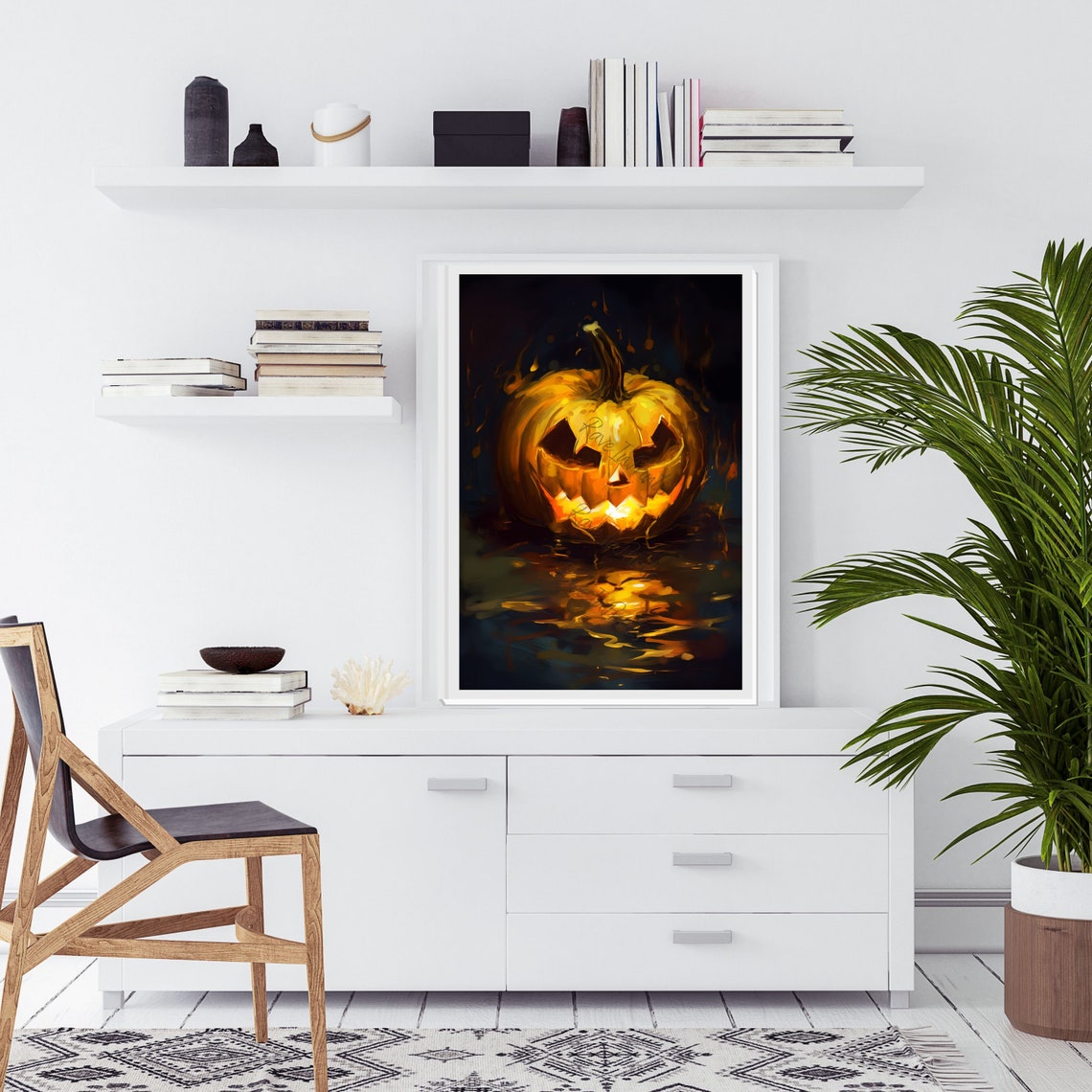 Jack O Lantern Print, Halloween Print, Vintage Poster, Art Poster Print ...