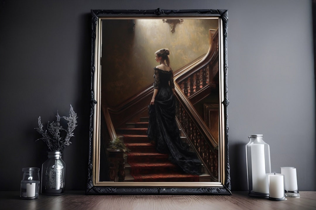 Victorian Lady Art Print, Vintage Poster, Art Poster Print, Dark ...